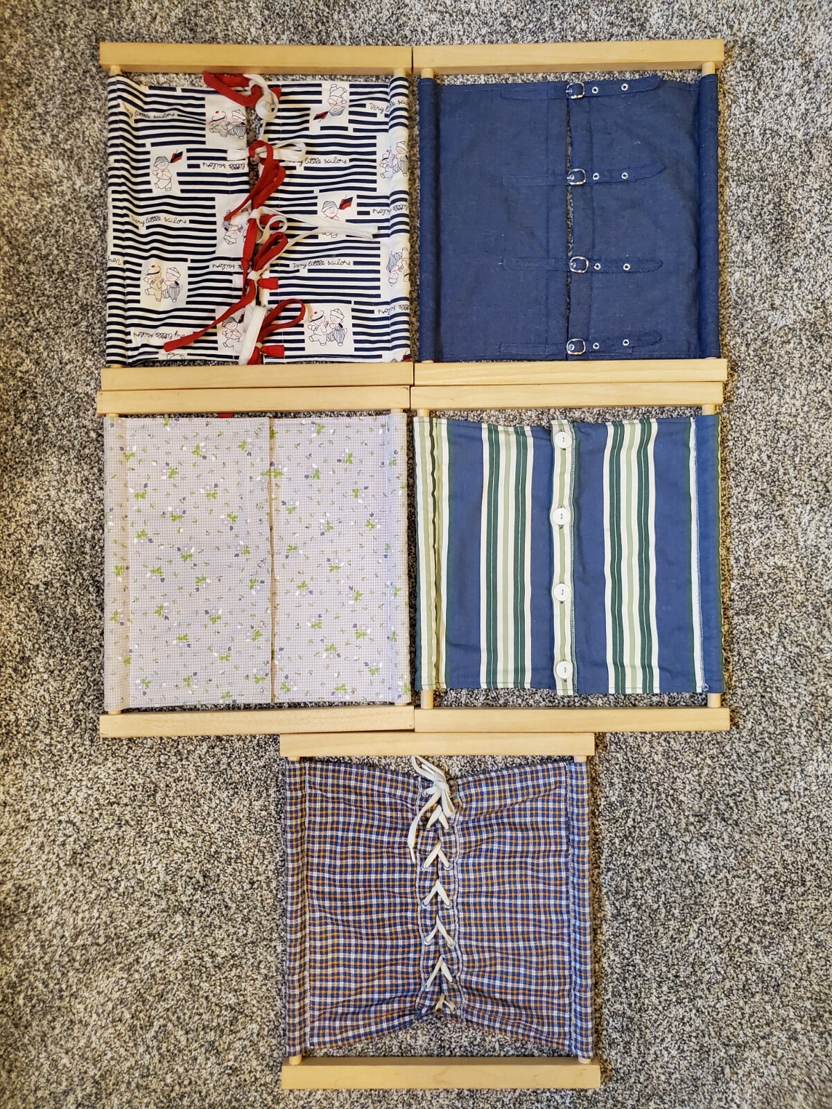 Montessori Toddler Dressing Frames (Set of 5) | eBay