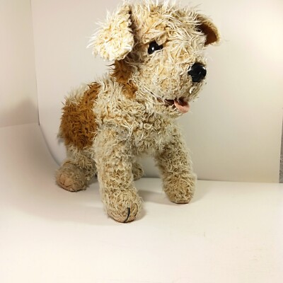 VTG 1992 TY Terrier Dog "Toffee" Brown Tan Puppy Stuffed Animal Shaggy ...