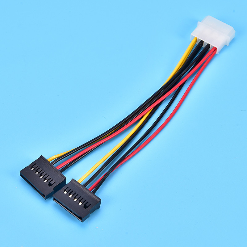 Molex to 2 SATA Dual Power Y Splitter Adaptor Cable Lead 2 Way 4 Pin ...