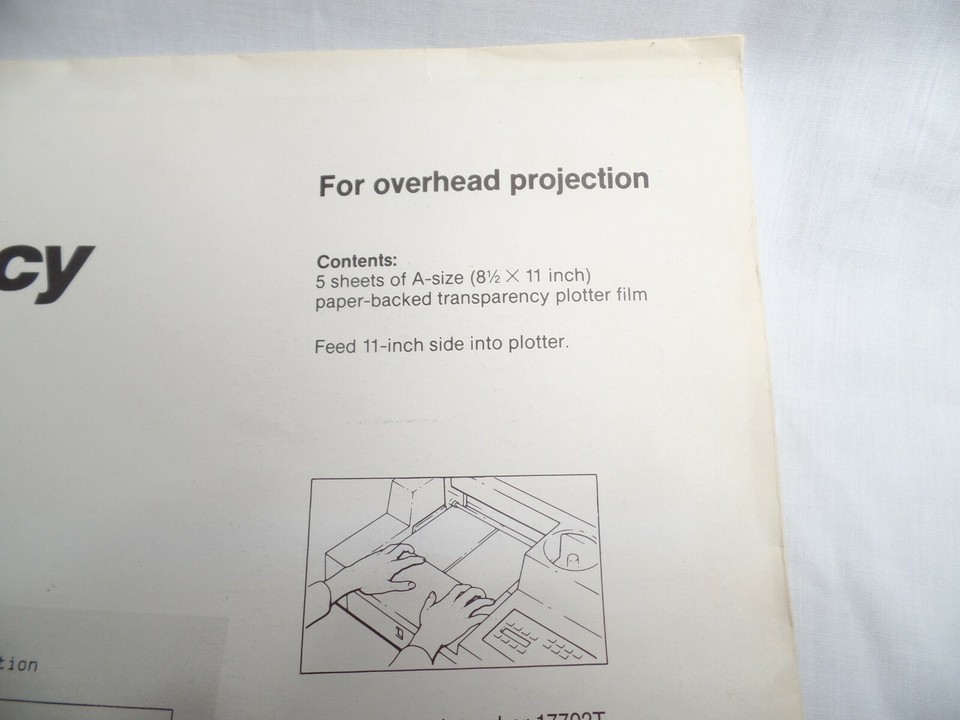 HP Transparency Plotter Film Sampler Overhead Projection 11" Edge ...