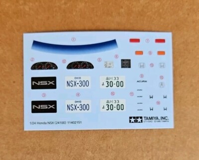 Tamiya 1/24 1990 HONDA NSX DECAL SHEET | eBay