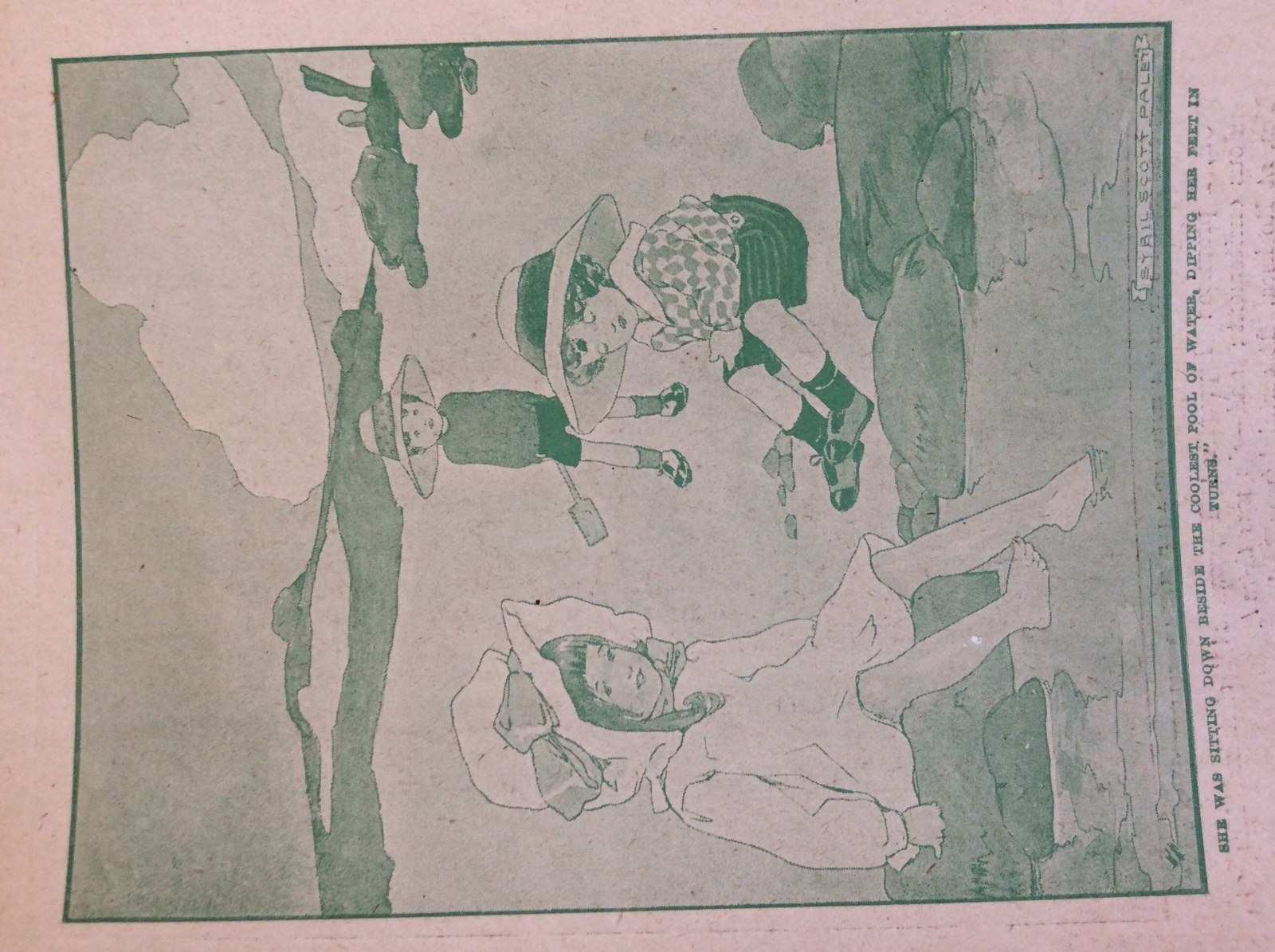 m17a3 ephemera 1920s book plate sybil scott paley she dipped het feet ...