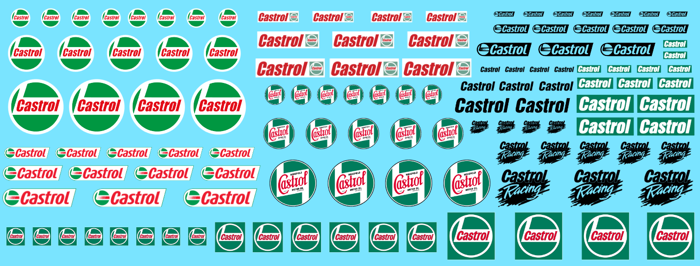 Decalcomanie Decals CASTROL RACING 1/43 1/32 1/24 Car Water slide ...