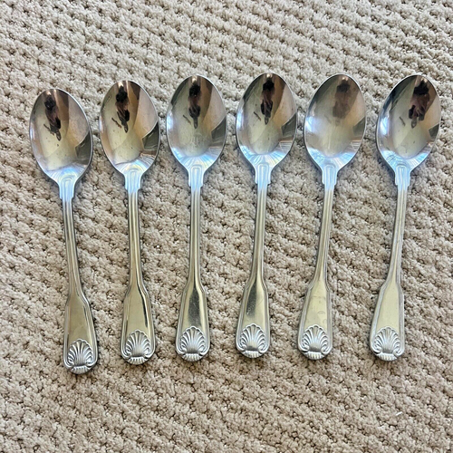 6 Towle Supreme Cutlery ENGLISH SHELL Stainless SOUP SPOONS 7 3/8 ...