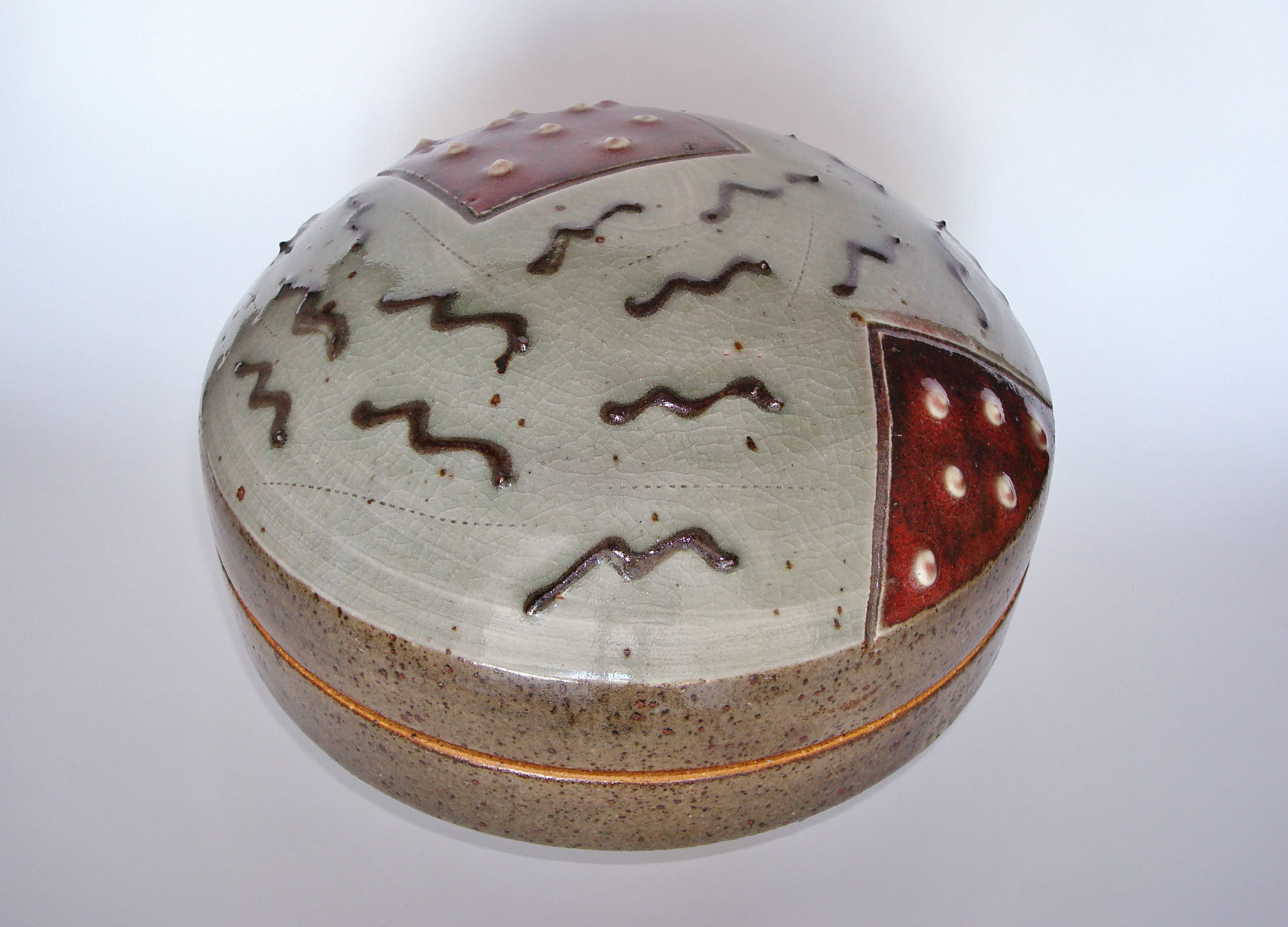 Very Early Signed JIM CONNELL Studio Art Pottery Lidded Covered Bowl ...