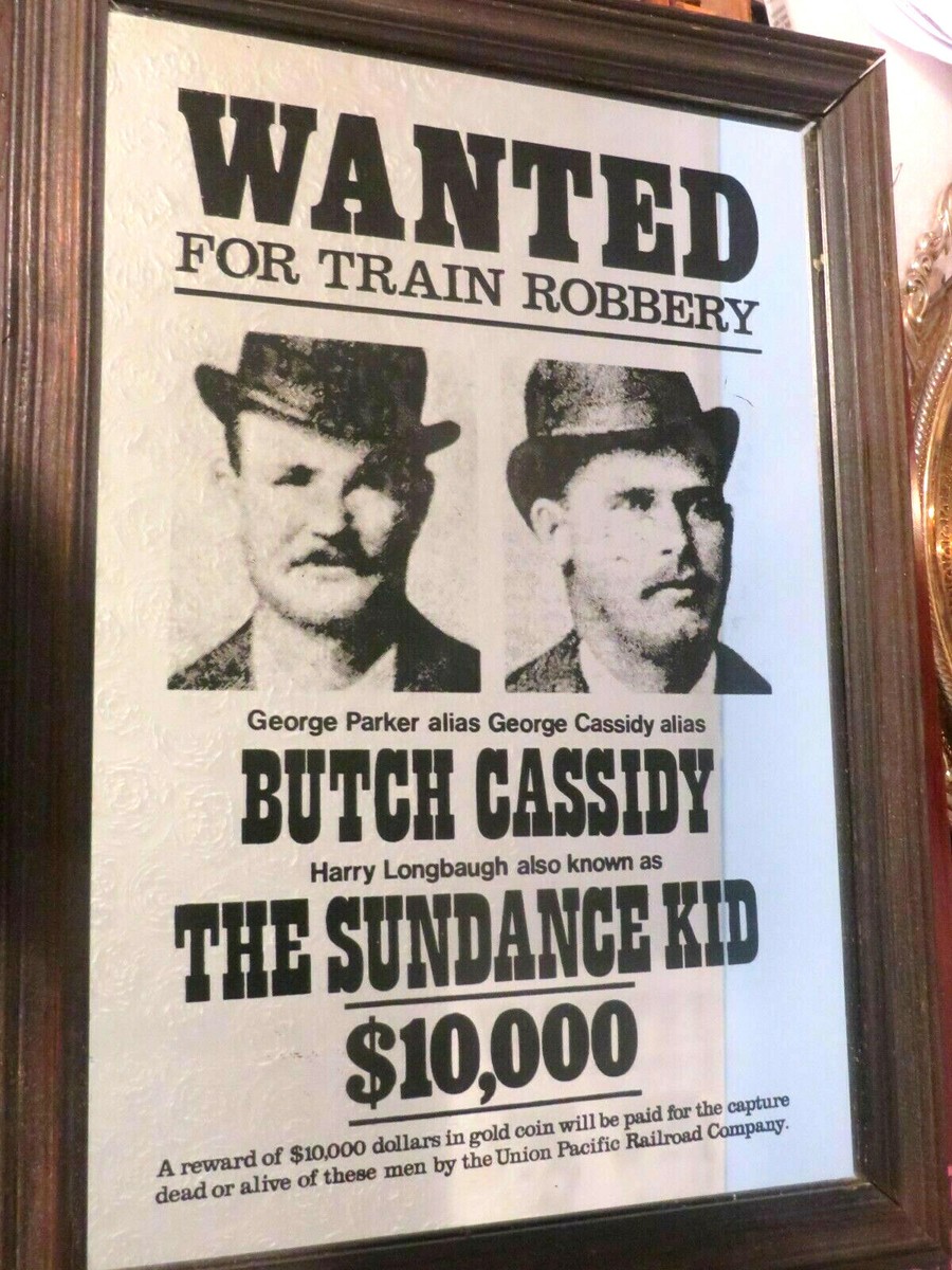 Sundance Kid Wooden Sign Vintage Butch Cassidy Wanted Poster - Wooden ...