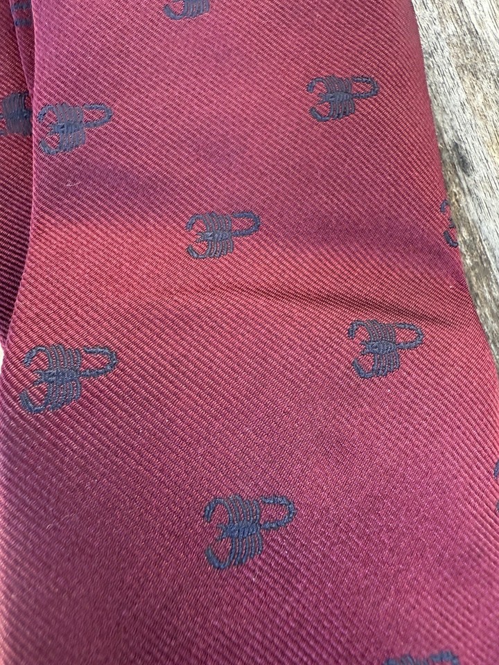NWT Brooks Brothers Tie Silk Navy Blue Scorpions Maroon Red Made In ...