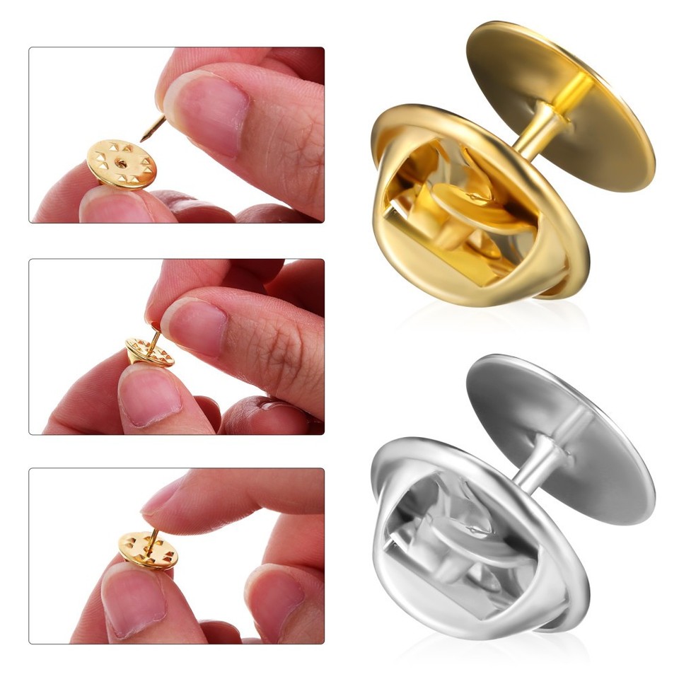 60 Sets Pin Backs Badge Backs Pin Badge Backs Locking Pin Backs Clutch ...