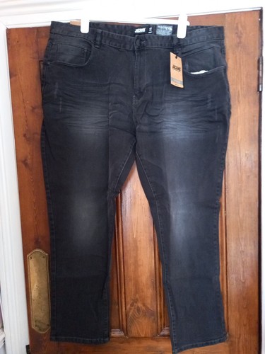 JACAMO MENS BLACK DENIM TAPERED JEANS SIZE 44 inch Waist X 31 Inch Leg ...