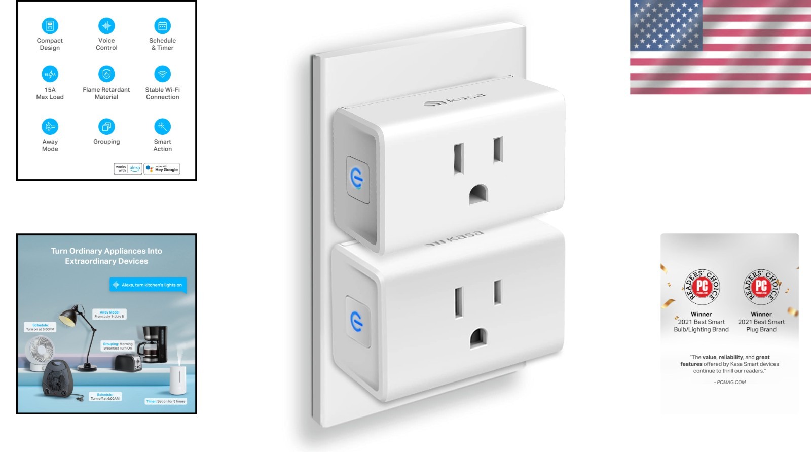 Smart Wi-Fi Plug Outlet 2 Pack Compatible with Alexa Google Home IFTTT ...
