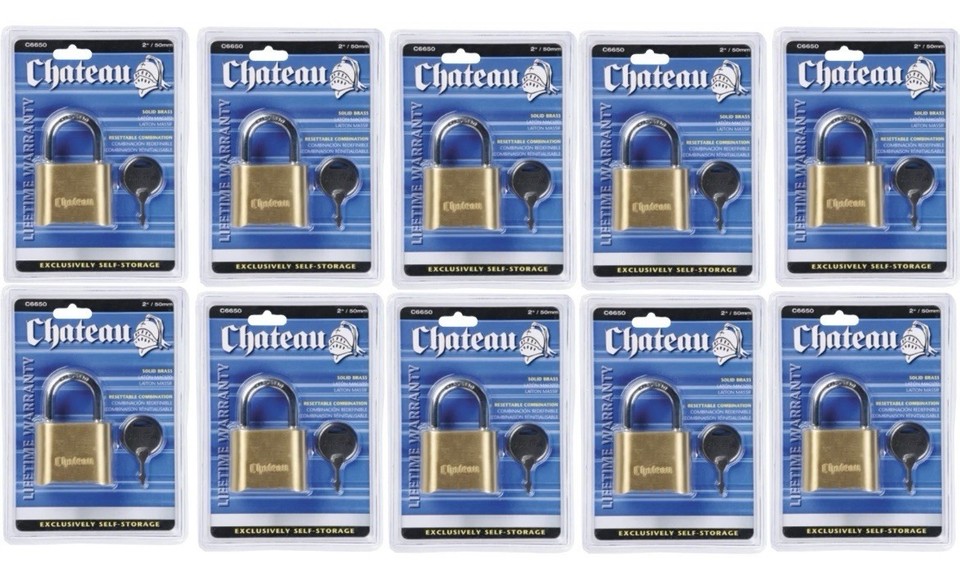 Chateau 2”Heavy Duty 4-Wheeled Combination Padlock ( Resettable ) Lot ...