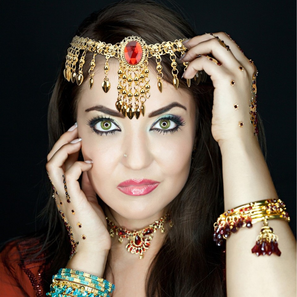 Belly Dance Jewelry Nose To Ear Chain Chain Dangle Earrings Women | eBay UK