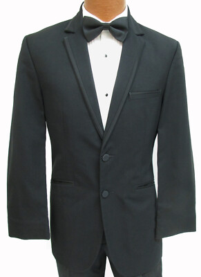 Men's Black Connery Tuxedo Jacket Suit Blazer Two Button with Notch ...