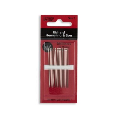 Size 7 -- Milliners - Hand Sewing Needles --- 16/pack --- Richard ...