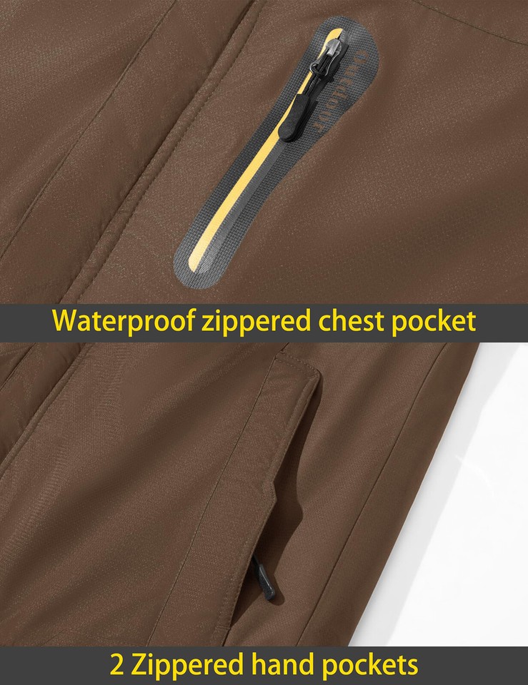 Men's Winter Ski Jacket Waterproof Snow Coat Snowboard Fleece Lining ...