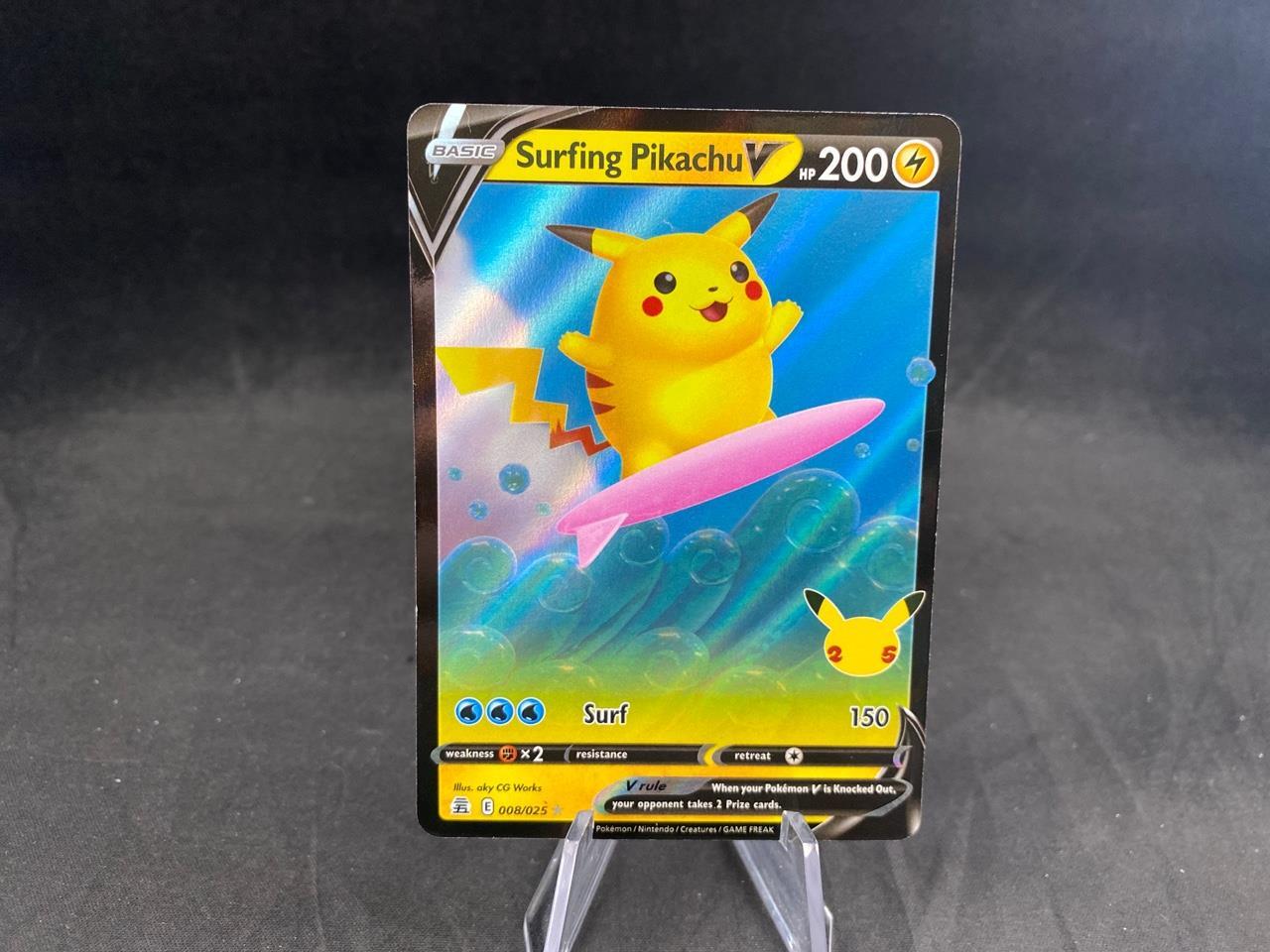 SURFING PIKACHU V 8/25 POKEMON CELEBRATIONS HOLO RARE | eBay