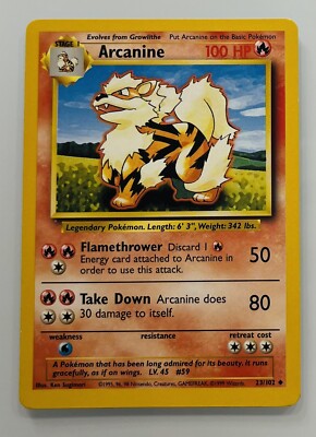 Arcanine 23/102 Base Set Pokemon Card | eBay