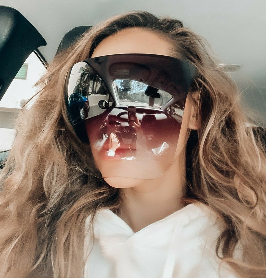 Sunglasses "FULL MASK" Shield Mirror POLARIZED Women OVERSIZED FULL ...
