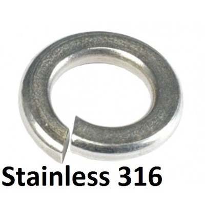 Qty 200 Spring Washer M14 (14mm) Metric Marine Stainless Single Coil SS ...