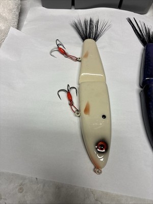 10” in.(4oz.)Handmade Wood,Surface Glider , Swimbait. In Bone Color ...