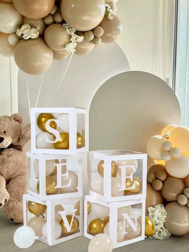 Letter Box Set 5/6pcs 25cm Transparent, A-Z 52 Letters Baby Shower | eBay