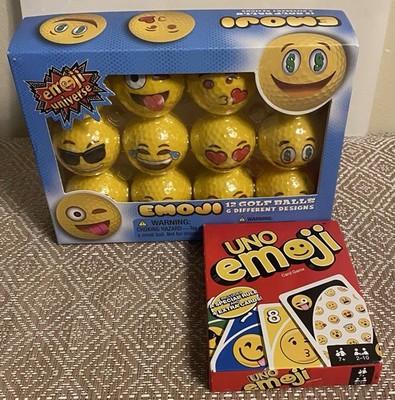 Pre-Owned In Box Emoji Lot-Emoji Golf Balls And Emoji Uno Playing Cards ...