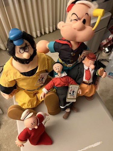 Popeye Vintage Presents Dolls Popeye, Brutus, Olive Oyl , Wimpy, Sweet ...