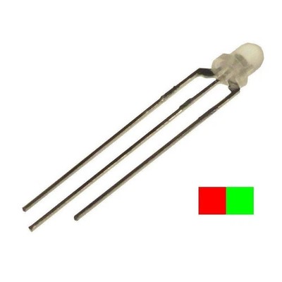 10 Everlight 1259-7SDRSYGW/S530A3 DUO LEDs 3mm BI-COLOR Red/Yellow ...