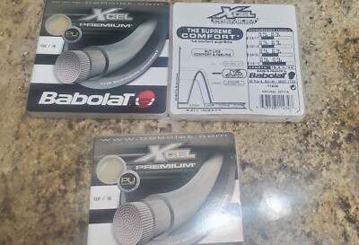 3 Babolat Xcel premium 12m / 40' length 16-gauge tennis string made in ...