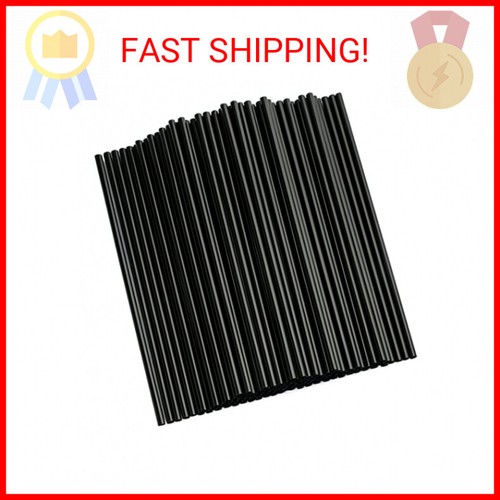 Black Straws,100 Pcs Long Disposable Plastic Drinking Straws. (0.23 ...