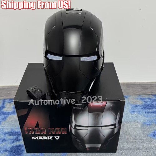 Autoking Iron Man Full Black MK5 Helmet Electronic Voice Activated ...