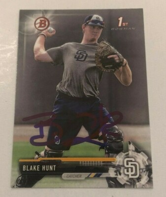 BLAKE HUNT SIGNED 2017 BOWMAN DRAFT BDP PROSPECT ROOKIE CARD AUTO | eBay