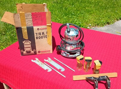 Porter Cable / Rockwell Model 1002 Router Motor with 1001 Base and Bits ...