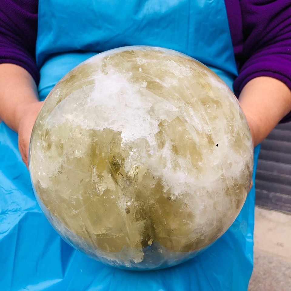 23.32LB Natural Yellow crystal ball Quartz Citrine sphere Mineral ...