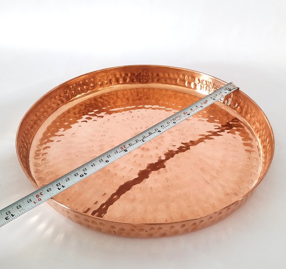 Pure Copper Thali With 4 Serving Copper Bowls Dinnerware Serveware ...
