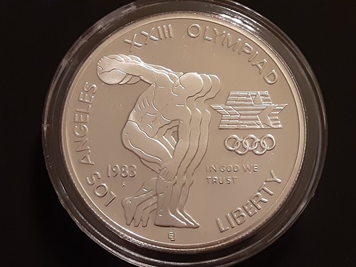 1983-S *LOS ANGELES* XX111 Olympiad Discus Commemorative Silver Dollar ...
