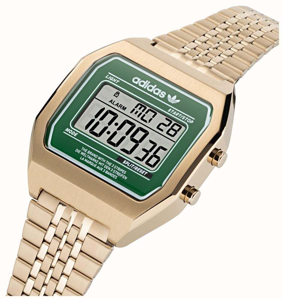 Wristwatch ADIDAS STREET DIGITAL TWO AOST22071 Steel Golden Chrono ...