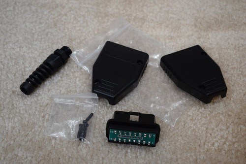 DIY OBD 2 OBDII Shell Adapter Connector Male Plug Solder 16 Pin w/ PCB ...