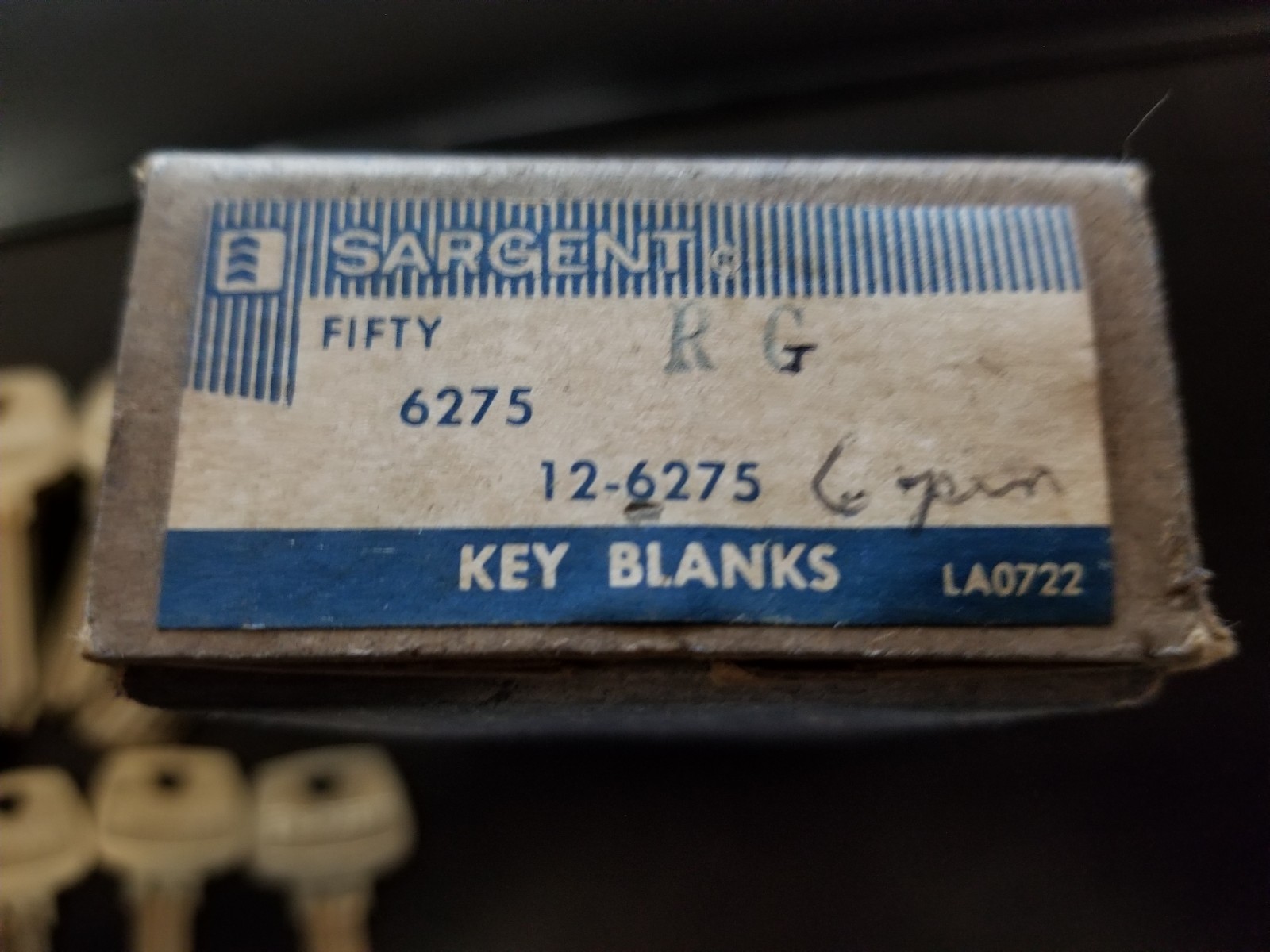 Sargent Original Key Blanks RG 12-6275, Set of 29 - Locksmith | eBay