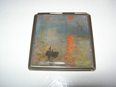 POCKET MIRROR BAG CLAUDE MONET SUNSET HARBOUR IMPRESSIONISM ART ...