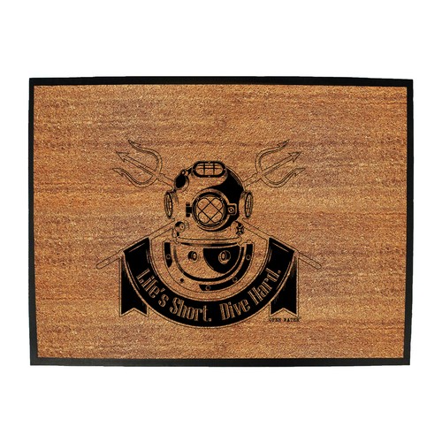 Ow Lifes Short Dive Hard Scuba Diving Bar Man Cave Novelty Door Mat ...