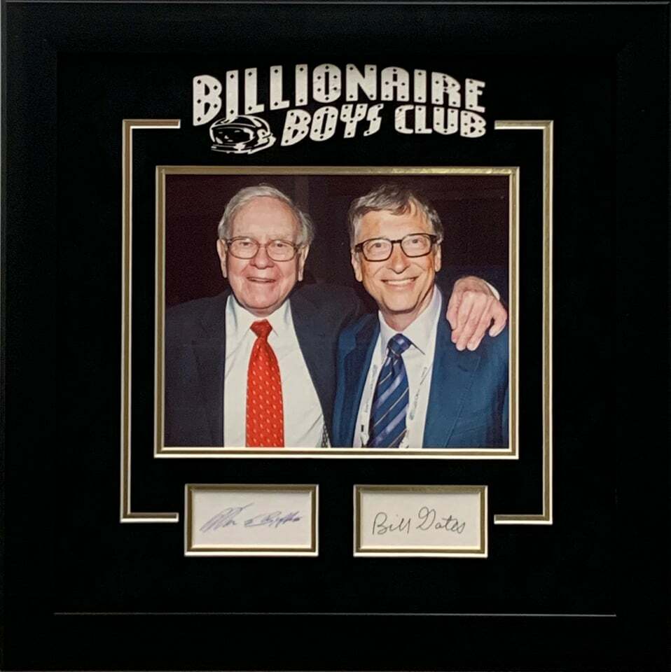 Warren Buffett Bill Gates Rare Signed Autograph 19x19 Framed Photo ...