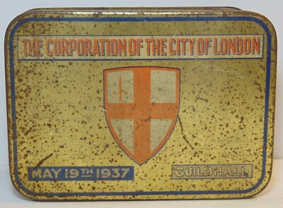 Old Vintage Pre WWII 2 1937 CORPORATION OF THE CITY OF LONDON TIN ...