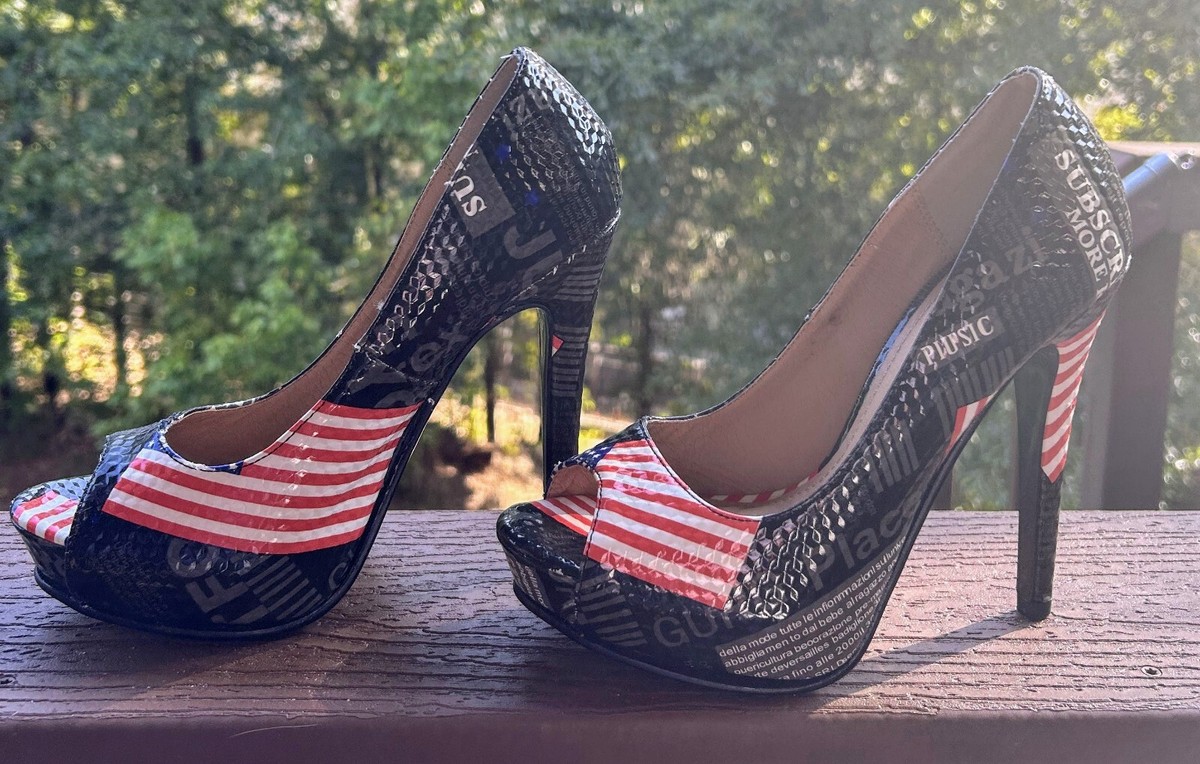 American Flag Kitten Heels