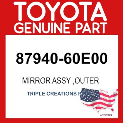 Toyota Genuine 8794060E00 Mirror Assy Outer Rear View LH 87940-60E00 ...