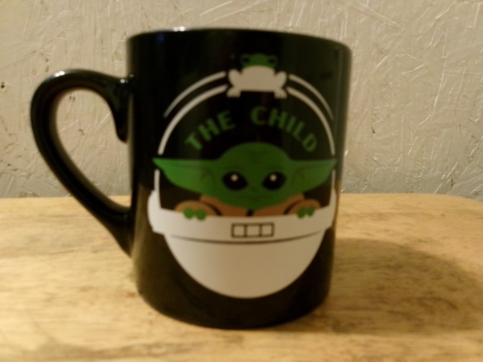 Star Wars Mandalorian Grogu Baby Yoda The Child 14 oz Black, Coffee Tea ...