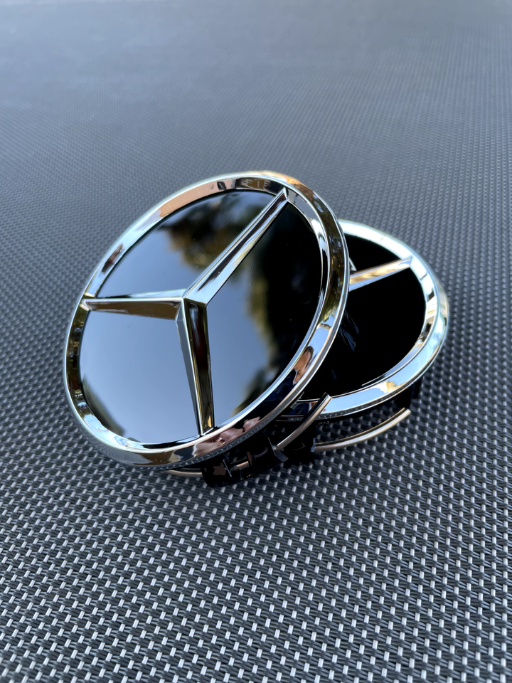 4 X 2.95inch/75mm Glossy Black Center Caps For Mercedes Benz A C E SL ...