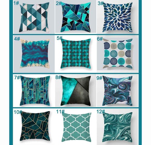 Turquoise Aqua Cushion Cover Teal Green Blue Cushion Cover sofa bedding ...