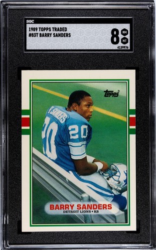 1989 Topps Traded - Barry Sanders (RC) - #83T - Rookie - SGC 8 NM/MT ...
