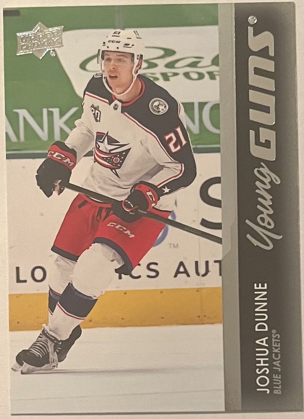2021-22 UPPER DECK JOSHUA DUNNE YOUNG GUNS ROOKIE RC #218 COLUMBUS BLUE ...